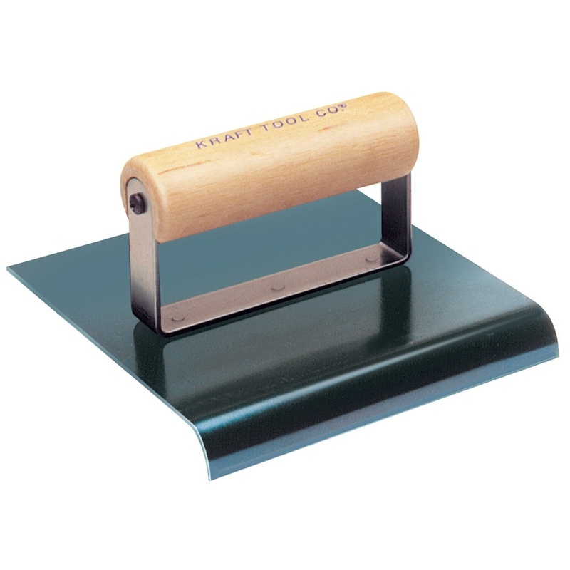 Kraft Tool CF670 6" x 5-1/2" 1/8"R Blue Steel Edger with Wood Handle ...