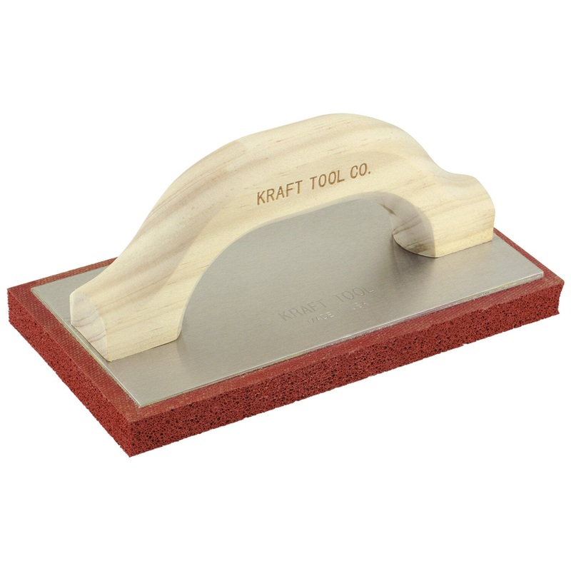 Kraft Tool PL372 10" x 4" Fine Cell Red Rubber Float with Wood Handle ...