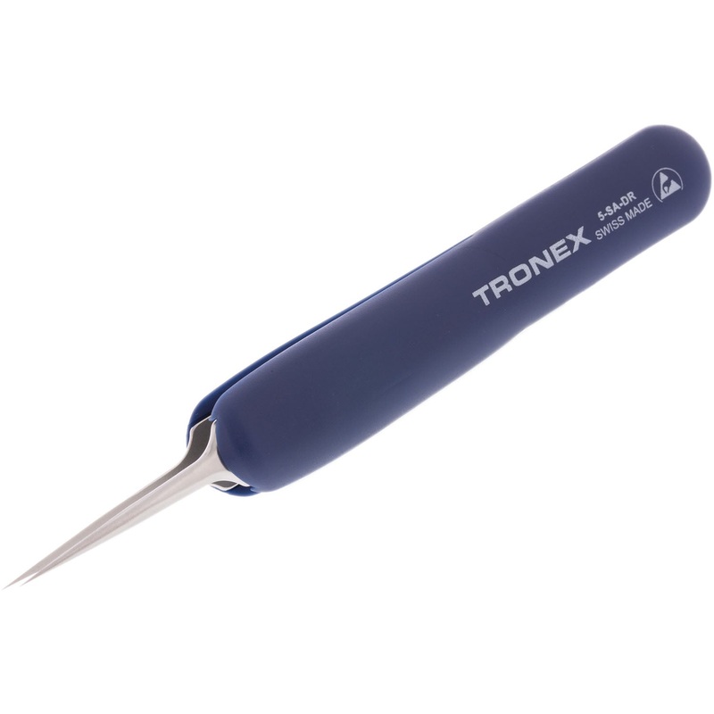 Tweezers - Tronex 5 SS ESD Rubber Grip Straight Fine Sharp Tip ...